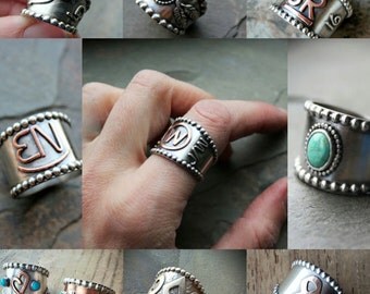 Monogram ring | Etsy
