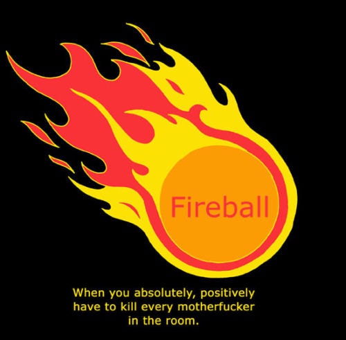 Dungeons and Dragons D&D Fireball Tshirt D20 Pathfinder RPG