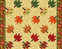 Unique autumn leaves quilt related items | Etsy