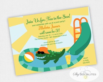 Alligator pool party | Etsy