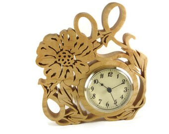 Guitar Wall Hanging Clock Handmade From Cherry Wood by KevsKrafts