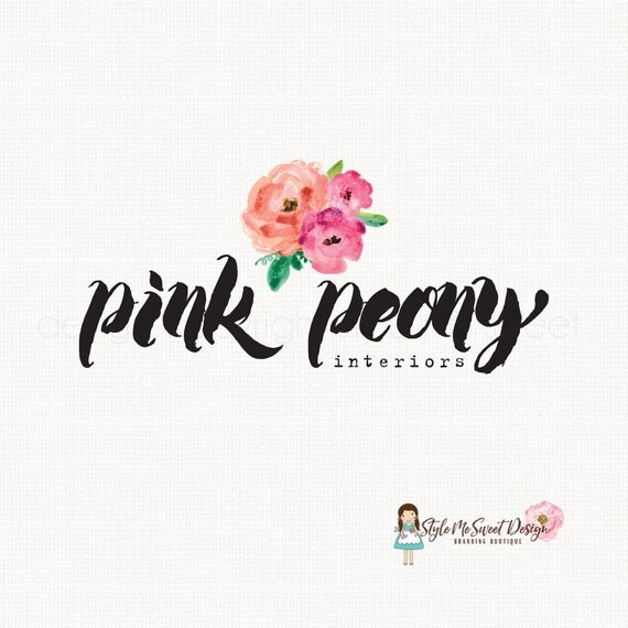 Peony Flower Logo Premade Logo Design by stylemesweetdesign