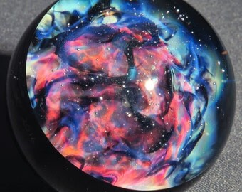Red Velvet Nebula Glass Marble by SCGlassStudio on Etsy