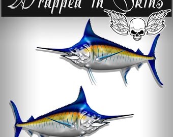 Blue marlin decal | Etsy