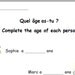 Say Your Age FRENCH WORKSHEETSimple Writing Exercise to Help