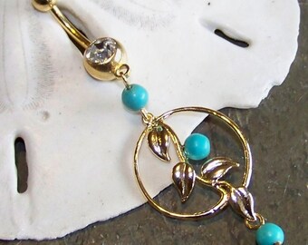 Gold Belly Ring Belly Button Jewelry Gold Belly by JeweledNavel