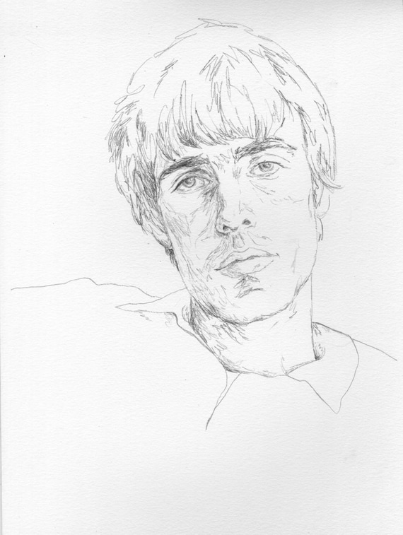 Original framed Drawing of Liam Gallagher by Tania Qurashi