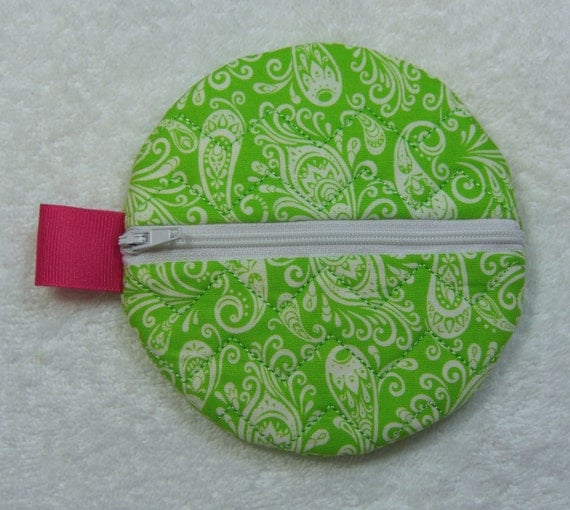 Items similar to Round Zipper Case Pouch Jewelry Pouch Travel Pouch ...