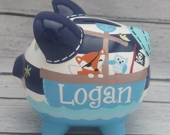Pirate piggy bank | Etsy