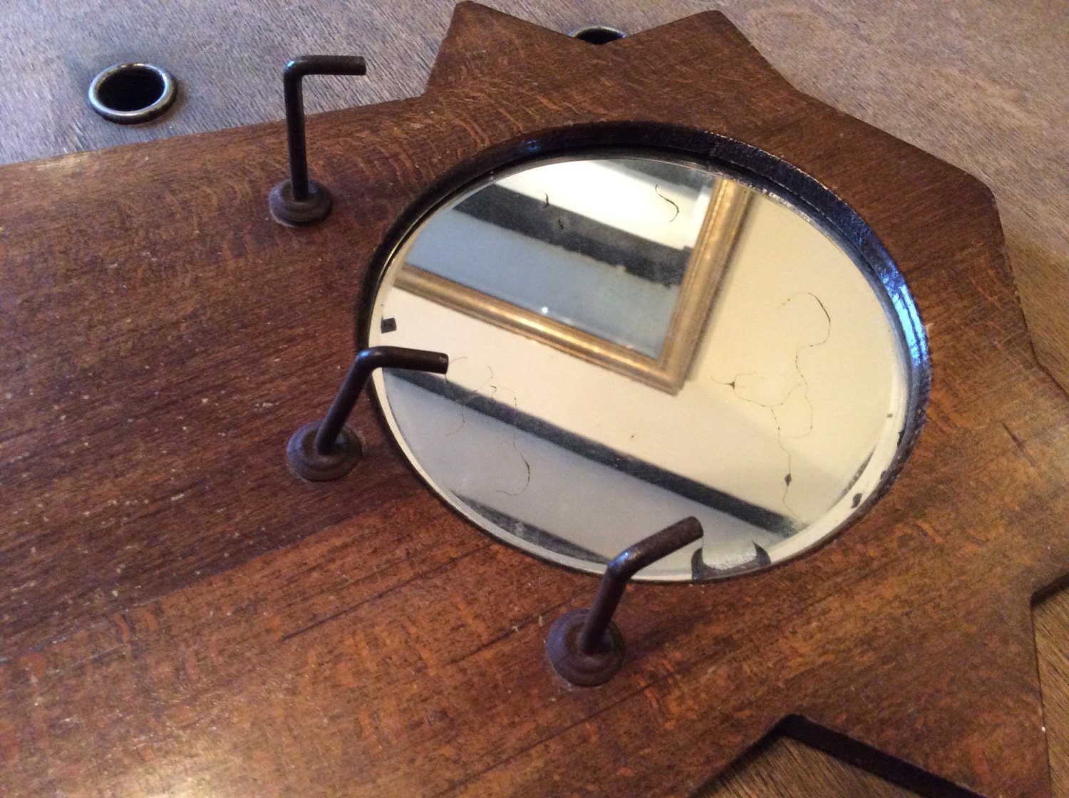 Vintage Mirror Key Rack Key Holder Unusual Retro Mirror