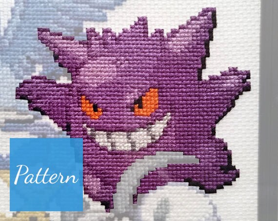 Gengar Pokemon Cross Stitch Pattern