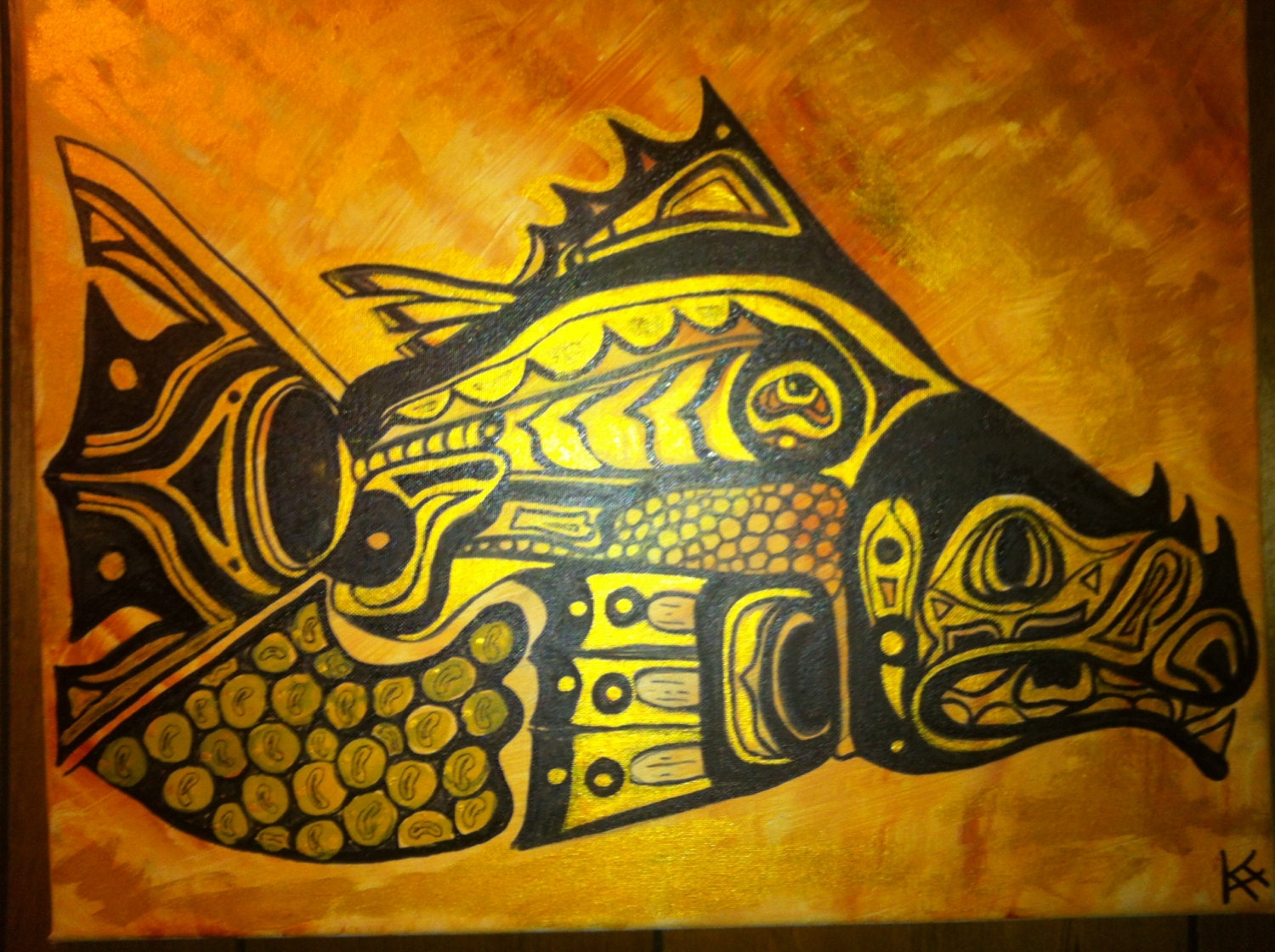 Native Fish Design with Roe Pacific Northwest