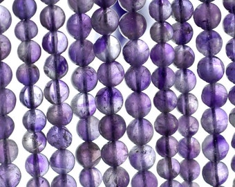 6mm Royal Purple Agate Gemstone Purple Swirl by PetiteBeads