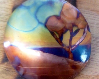 Unique Flame Painted Copper Jewelry and Home by TheGypsyPhoenix