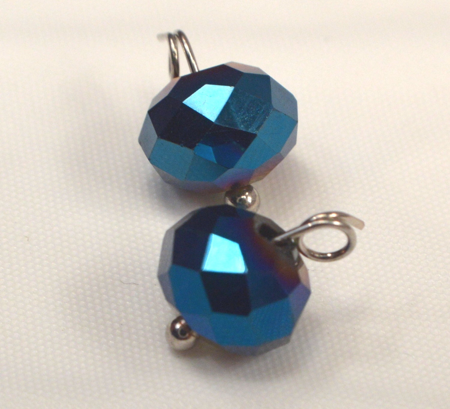 Metallic Navy Blue Crystal Charms Blue Crystal Jewelry Charm