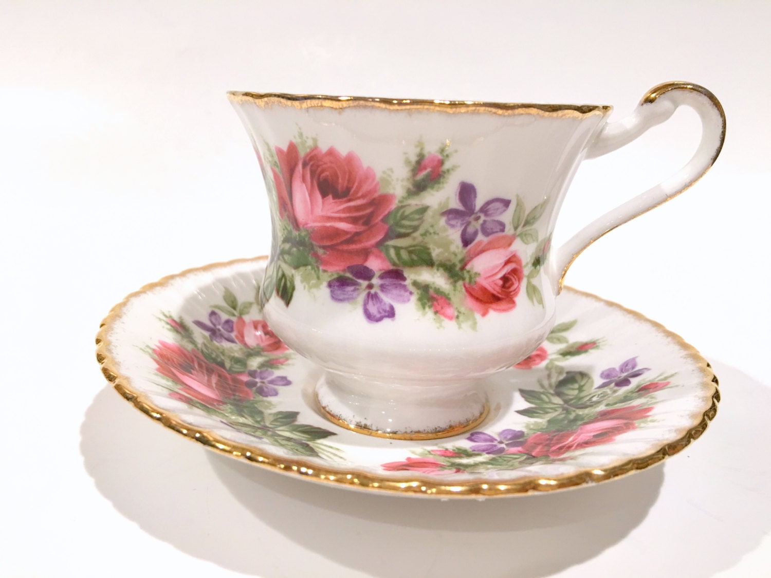 Antique Paragon Tea Cup and Saucer, Pink Roses Tea Cups, Tea Set ...