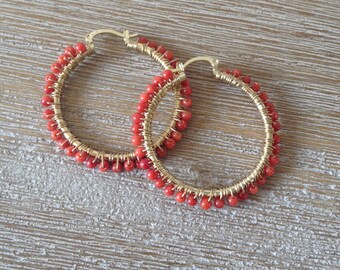 Wire wrapped hoops | Etsy