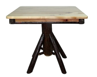 HICKORY LOG Side TABLE Old Fashioned Hickory Side Table