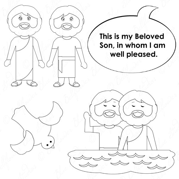 John the Baptist Digital Clipart black & white line art