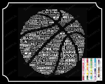 Basketball word art | Etsy
