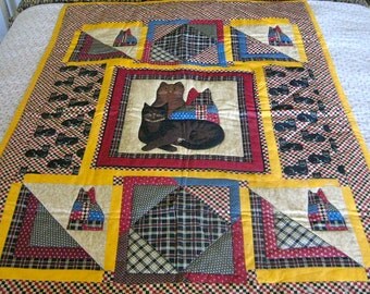 Applique cat quilt | Etsy