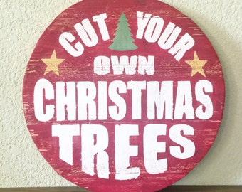 Christmas tree sign | Etsy