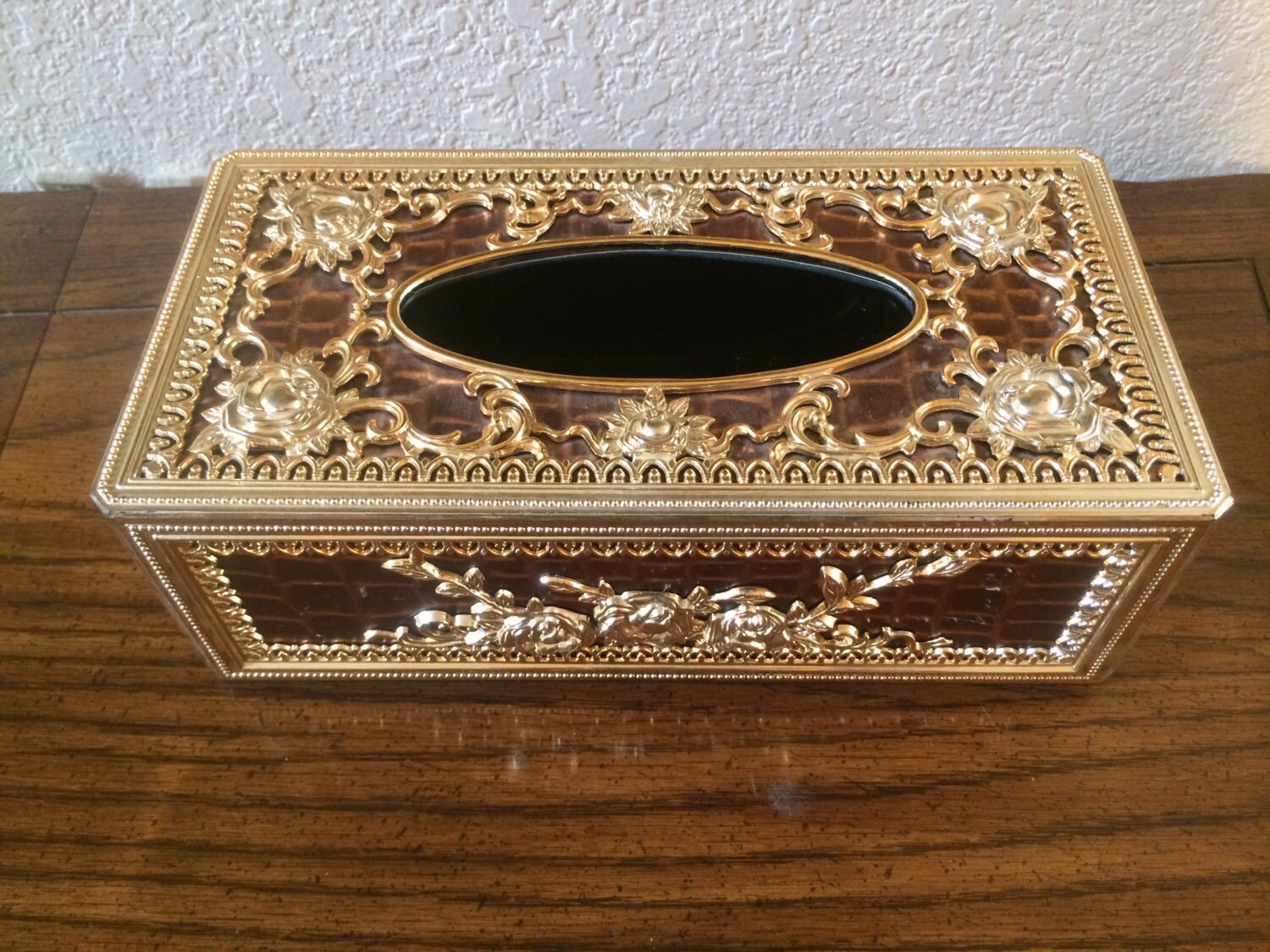 TISSUE BOX COVER Fancy Gold Box Cover, – Haute Juice