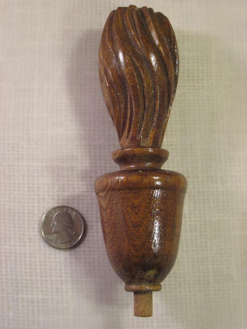Hand Crafted Oak Flame Finial, Furniture Finial for Secretary, Bed ...