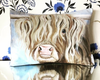 Highland cow pillow | Etsy