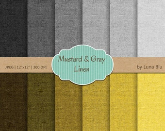 Neutral Linen Digital Paper gray linen burlap textures brown