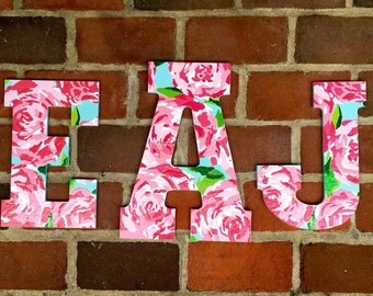 Hand Painted Lilly Pulitzer Inspired Wooden Monogram Letter