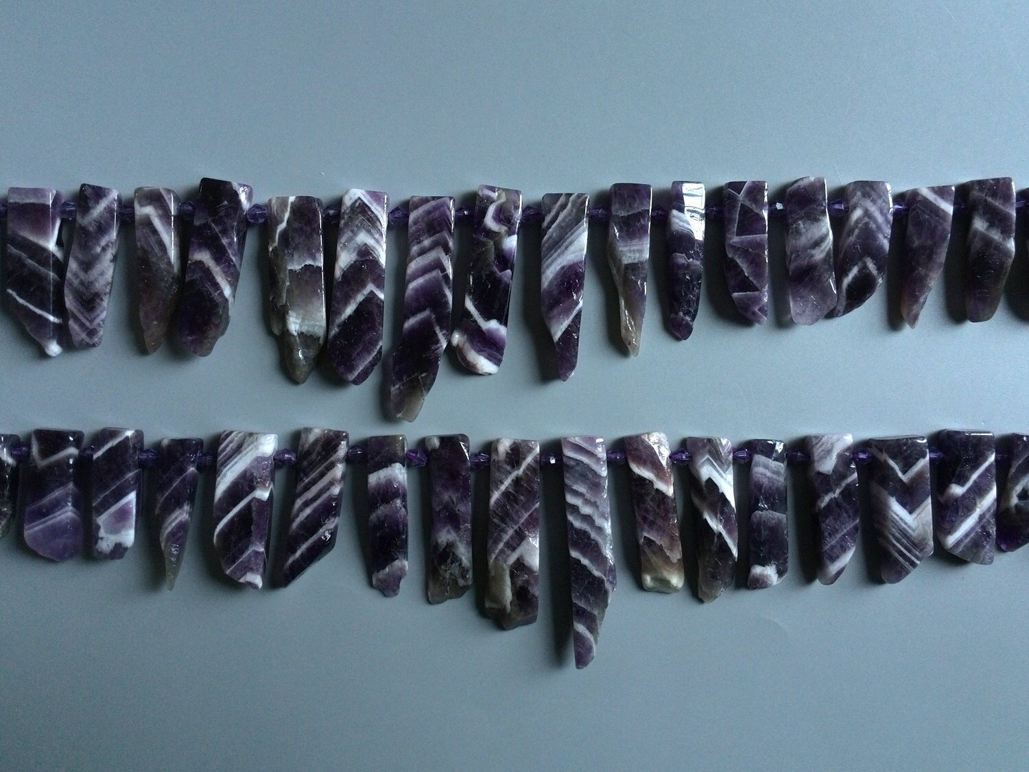 Natural Amethyst Stick BeadsRaw Grain Amethyst Crystal Quartz