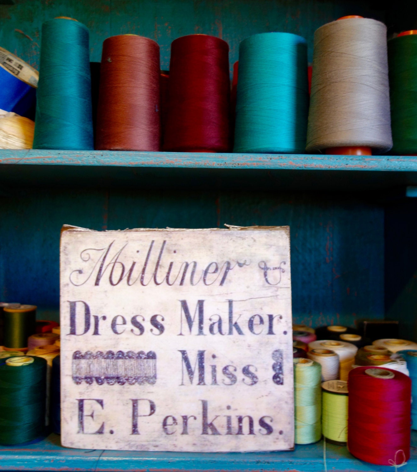 Milliner and Dress Maker Sign on Reclaimed Barn Wood