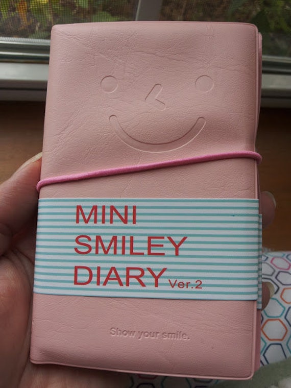 Pastel Pink Mini Smiley Diary Journal Planner Notebook Super