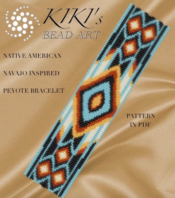 Pattern peyote bracelet Native American Navajo inspired