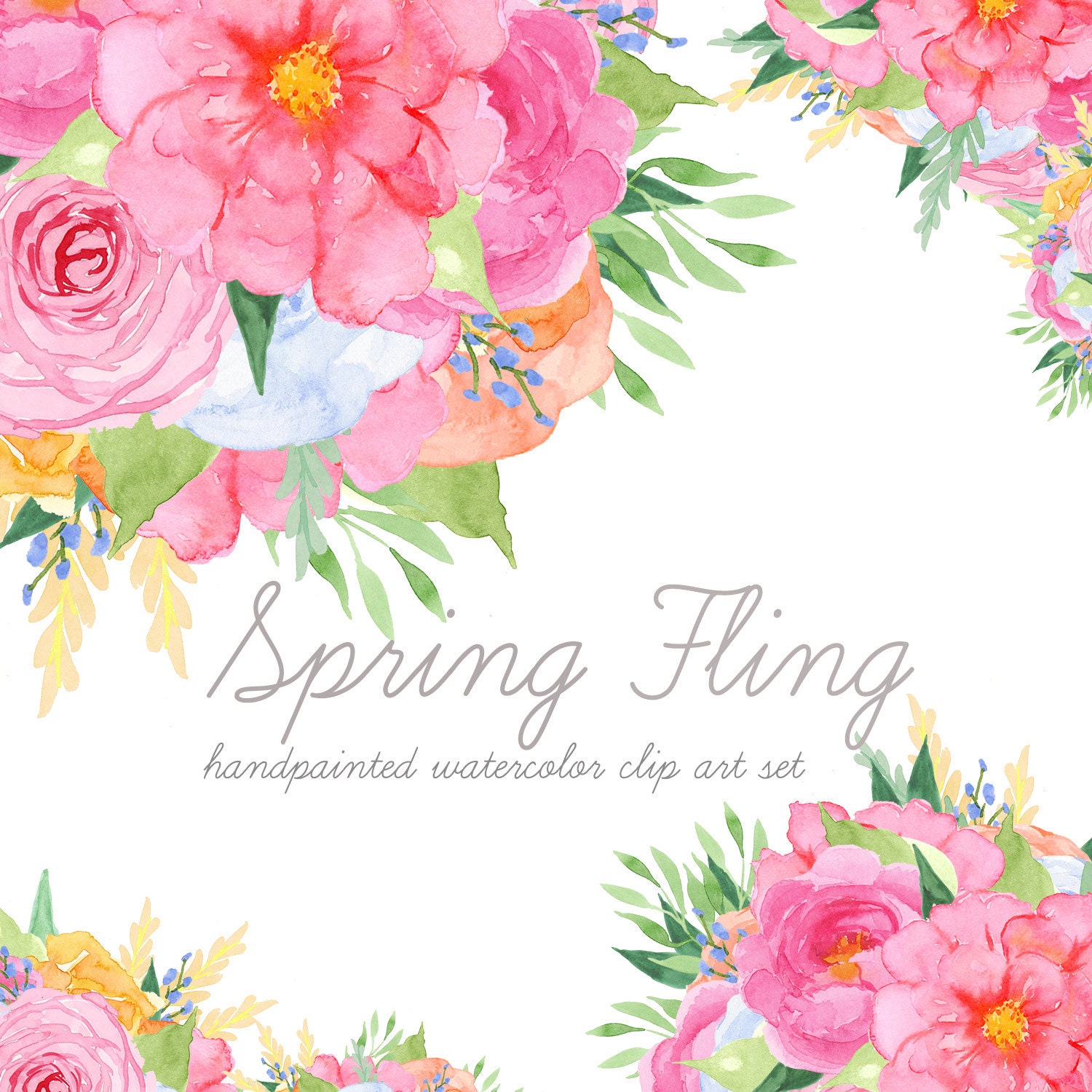 Spring Watercolor Clip Art