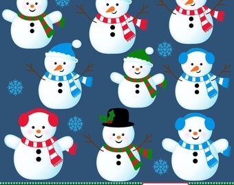 Snowman clip art | Etsy