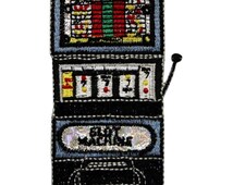 ID #0070 Slot Machine Embroidered Iron On Badge Applique Patch