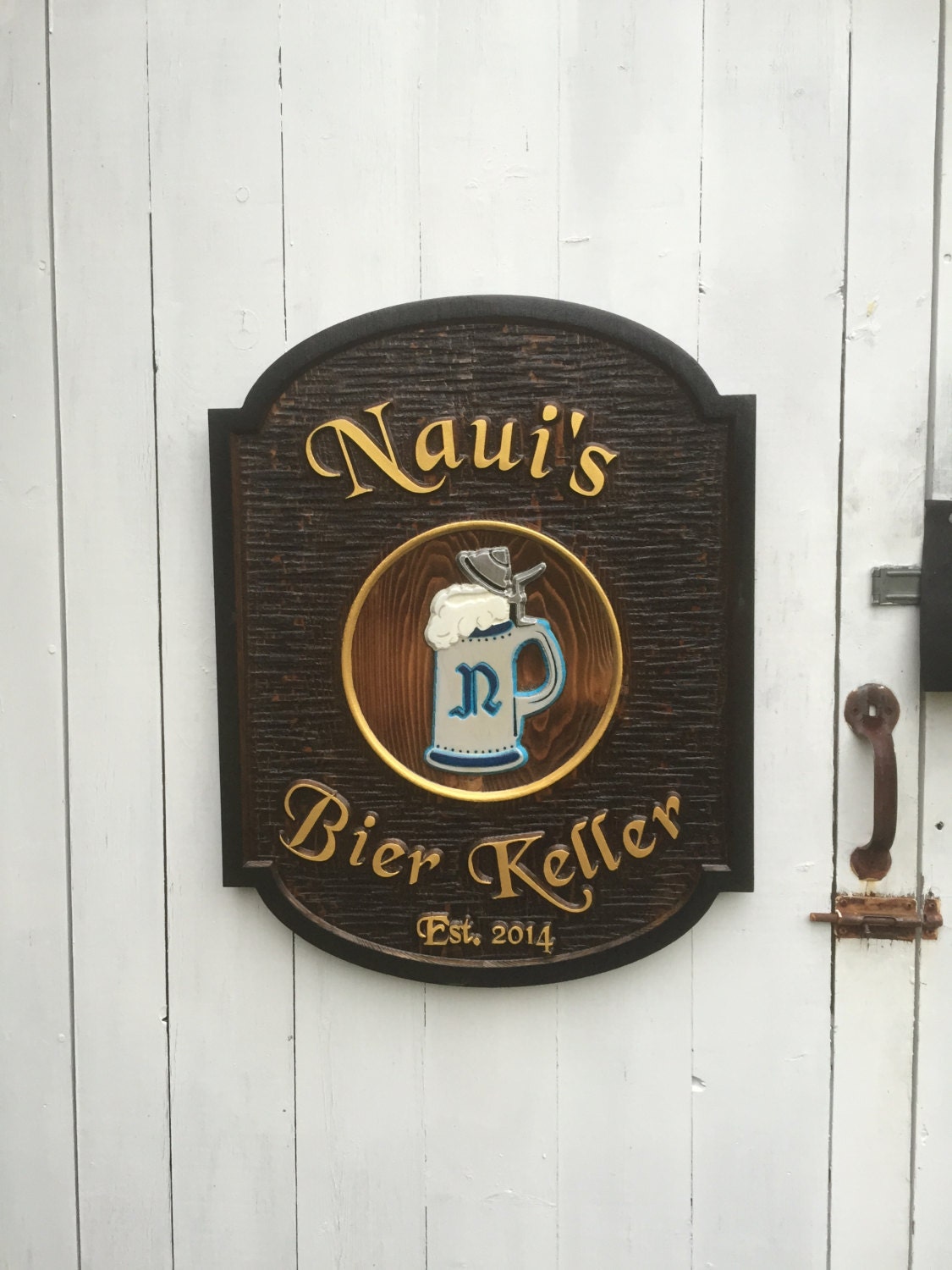 German themed Custom Pub Sign Personalized with Beer Stein
