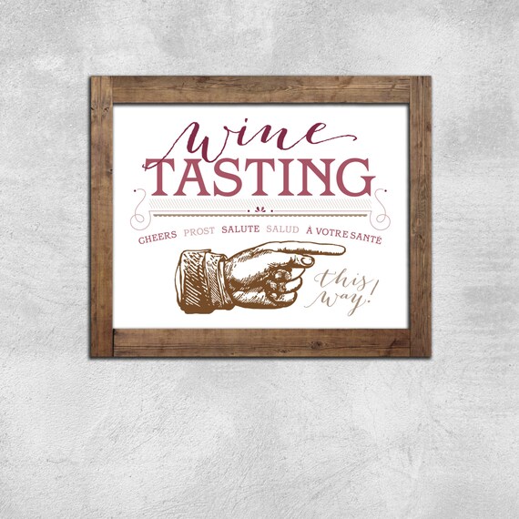 wine tasting event directional sign INSTANT by SweetUnrestStudio