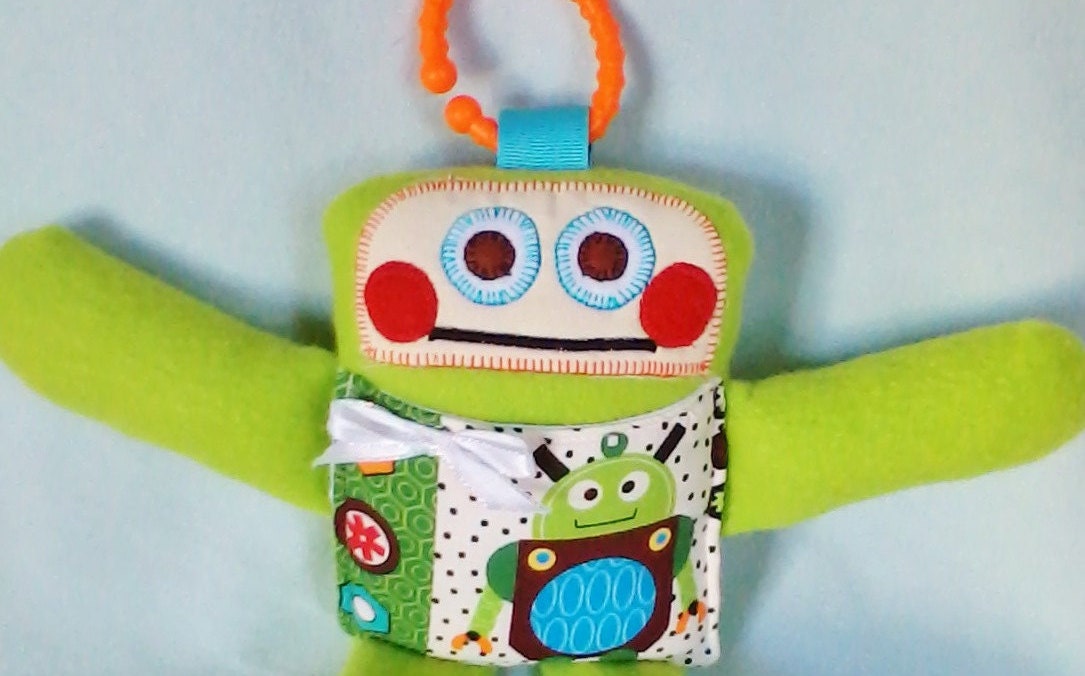RUDY ROBOT PLUSHIE soft stuffed robot cutie-bot green robot