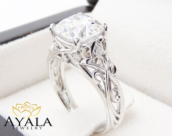 Ayala Jewelry Unique Engagement Ring Rose Gold by AyalaDiamonds