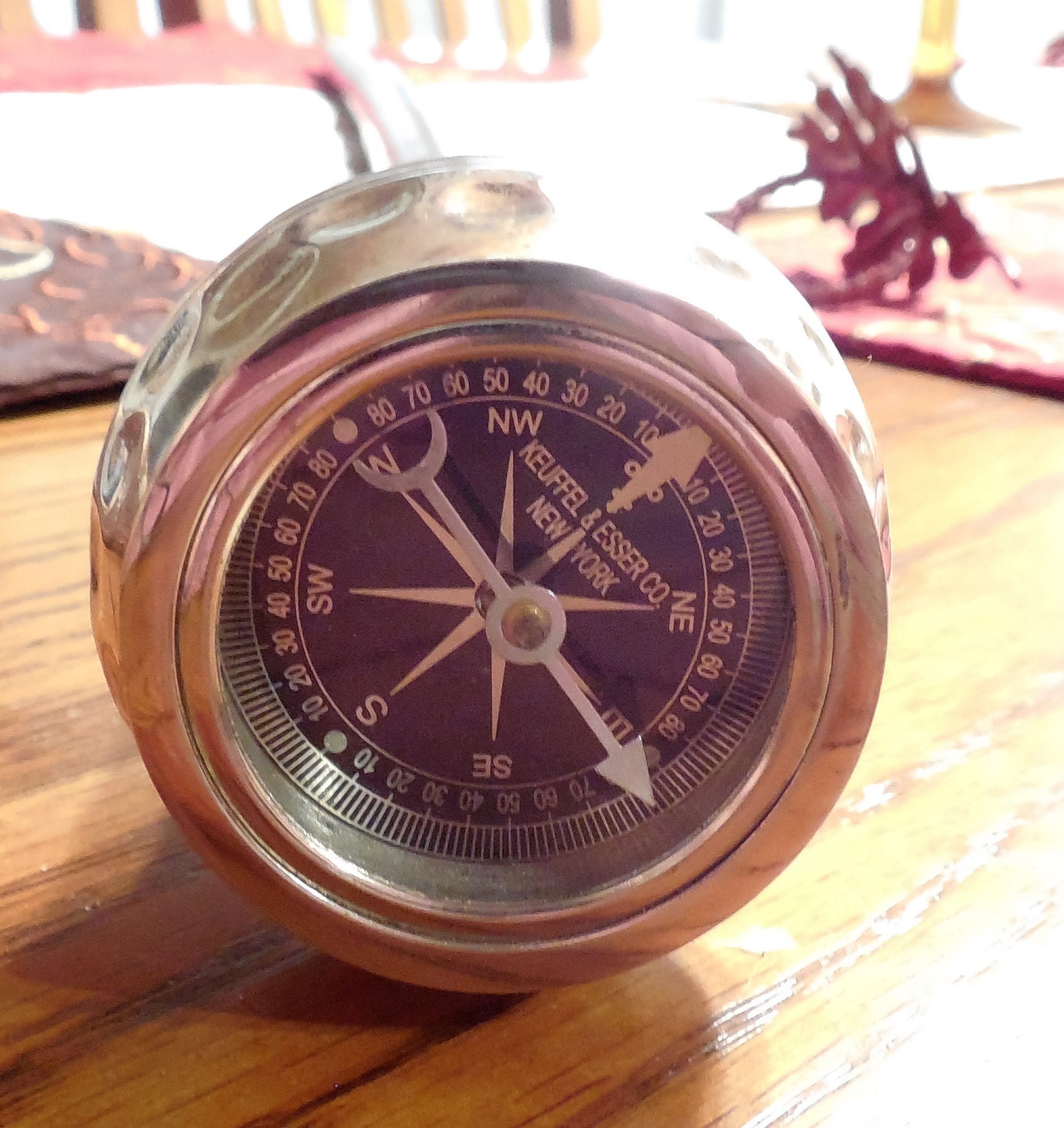 Walking Stick with Compass and Hidden Flask 38 Keuffel