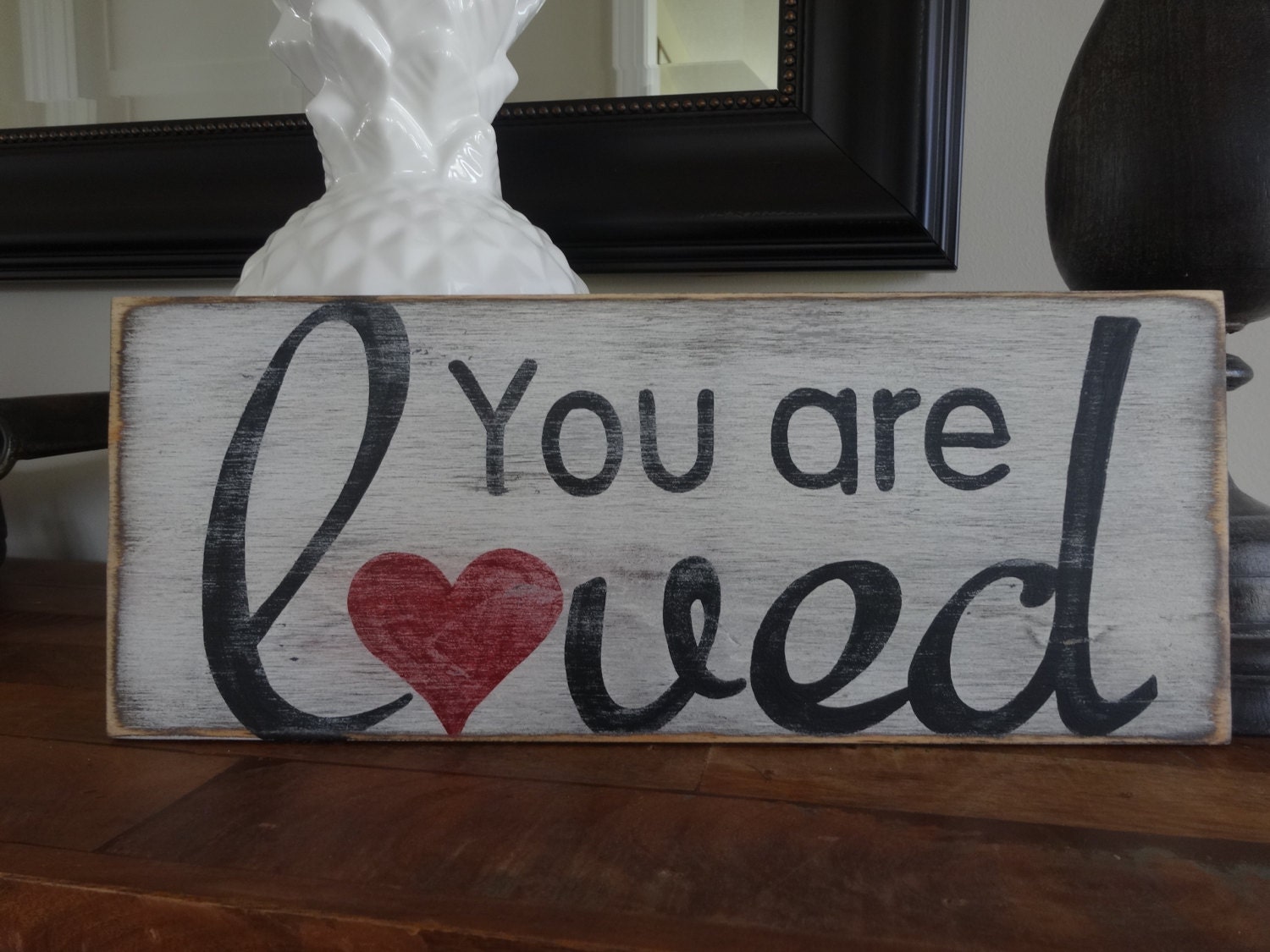 You are loved sign. Wood Love sign/ love sign/ Heart wall