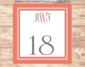 Peach table numbers | Etsy