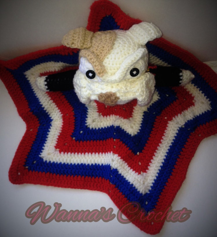 Crochet Marine Corps baby lovie blanket. Devil by Wannascrochet
