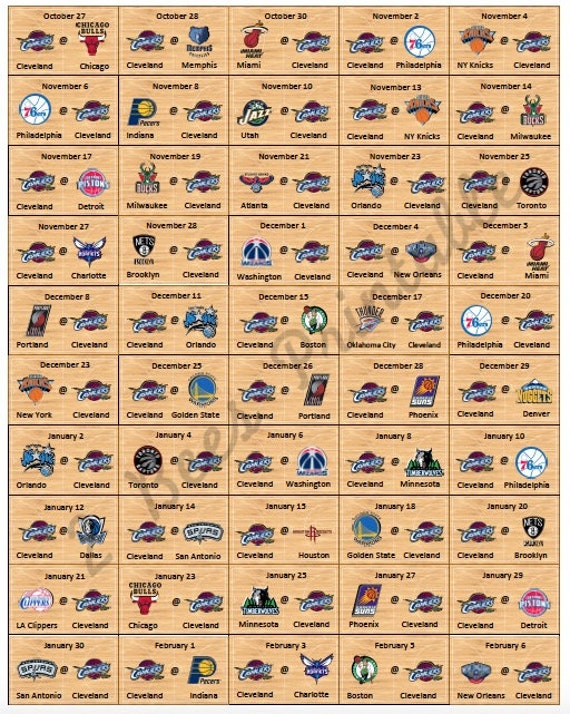 Cavs Schedule Printable