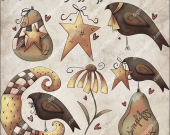 Primitive clip art | Etsy