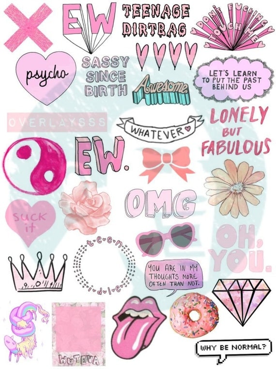 Set 12. Tumblr Stickers. Stickers. Set of stickers. Decals
