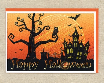 Funny halloween card | Etsy